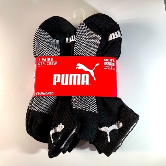 Puma | Underwear & Socks | Puma Mens Quarter Crew Socks 6 Pack Size 82 ...